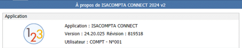 Pour connaitre la versioninstallée sur votre serveur, lancez ISACOMPTA ...